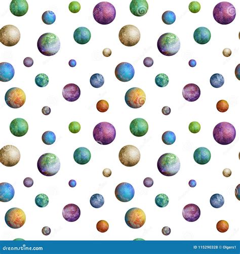 Watercolor Planets Of The Solar System Outer Space Planet Mercury