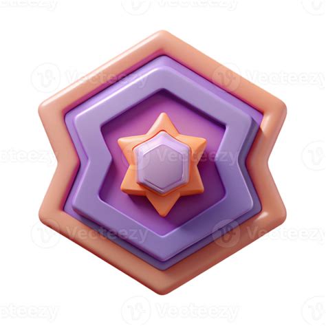 Spectacular Signature Pentagonal Badge With Concentric Pentagons Symmetrical Flat Color Crisp
