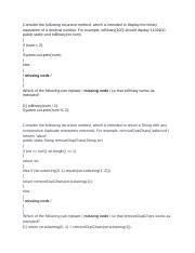 Recursion Docx Consider The Following Recursive Method Which Is