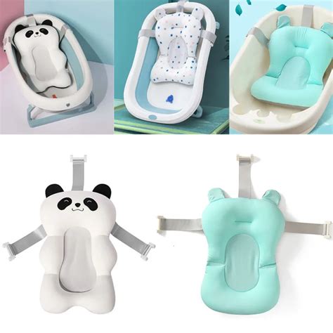 아기 목욕 시트 지지 매트 신생아 조절 가능한 욕조 베개 시트 쿠션 부드럽고 편안한 아기 욕조 패드 유아 욕조 쿠션 Aliexpress