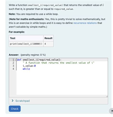 solved write a function smallest i required value that