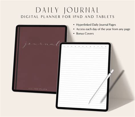 Digital Daily Journal Ipad Dated Journal Dated Notebook Digital