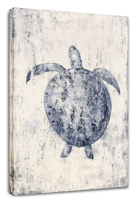 Yihui Arts Large Blue Sea Turtle Ts Modern Abstract Canvas Art Ocean