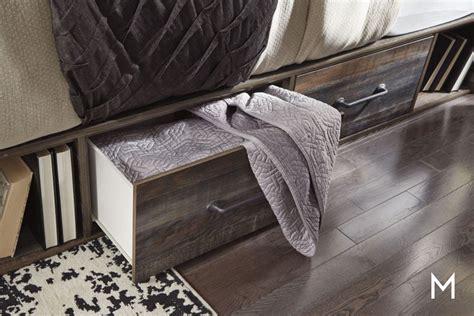 Drystan Rustic Bed With Built In Storage Queen Montgomerys Local