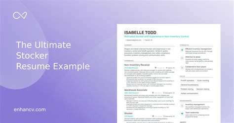 7 Stocker Resume Examples And Guide For 2023