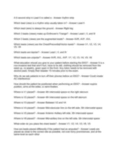 Solution Ekg Exam Questions And Answers Studypool