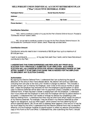 Fillable Online Plan ELECTIVE DEFERRAL FORM Fax Email Print PdfFiller