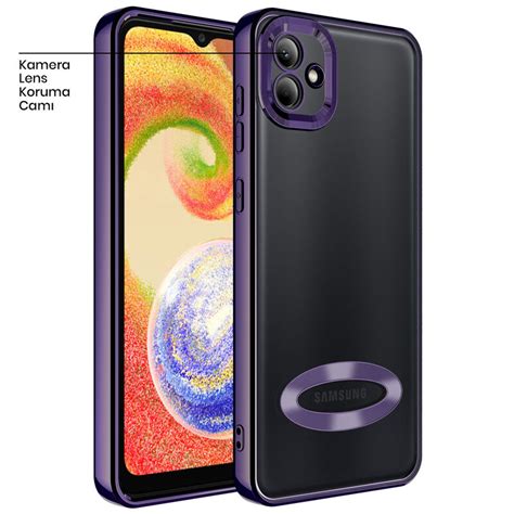 Samsung Galaxy A04 Kılıf Derin Mor Zebana Glint Silikon Kılıf
