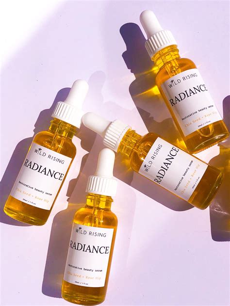 Organic Face Serum With Rosehip And Chia Seed Oil Glowing Skin Organic