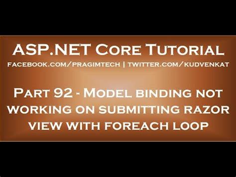 Model Binding Not Working On Submitting Razor View With Foreach Loop YouTube