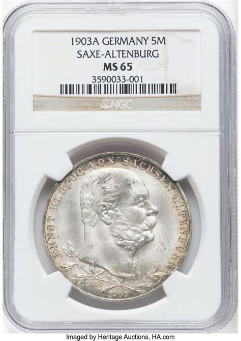 5 Marks Ernest I Golden Reign Duchy Of Saxe Altenburg Numista