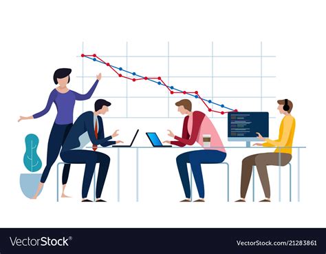 Burn Down Chart Scheme Agile Methodology Vector Image