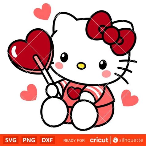 Hello Kitty Candy Heart Svg Valentines Day Svg Sanrio Val Inspire