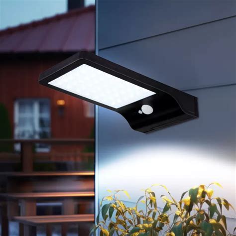 APPLIQUE MURALE LAMPE Solaire D Extérieur LED Jardin Détecteur Noir Batterie EUR PicClick FR