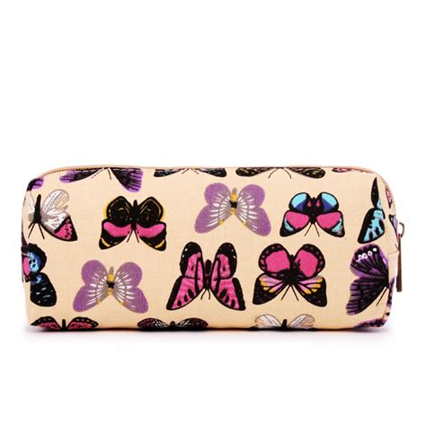 Pc B Miss Lulu Canvas Pencil Case Butterfly Beige