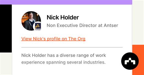 Nick Holder Non Executive Director At Antser The Org