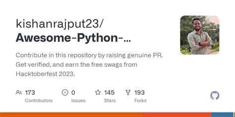 Github Kishanrajput23awesome Python Projects Contribute In This