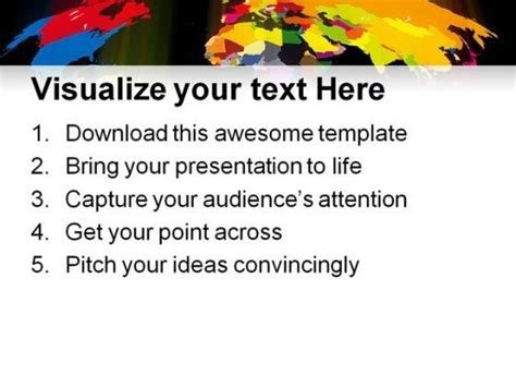 Coloured World Globe Powerpoint Themes And Powerpoint Slides 0411