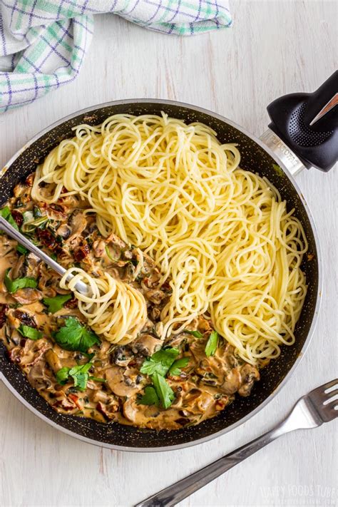 Creamy Mushroom And Sun Dried Tomato Spaghetti Recipe