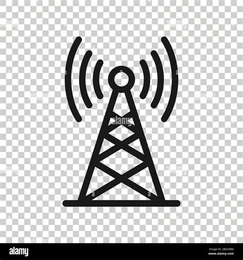 Antenna Tower Icon In Flat Style Broadcasting Vector Illustration On