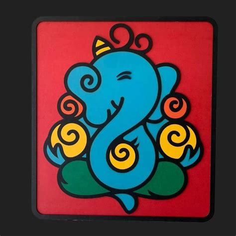 Multicolor Wood Ganesh Wall Art For Home Size 21x23 Inch At Rs 2999