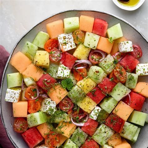Melon Mosaic Salad With Hot Honey Vinaigrette A Refreshing Summer