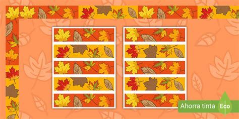 Bordes Diseño Hojas de Otoño Lehrer gemacht Twinkl