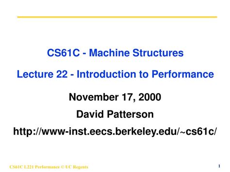PPT CS61C Machine Structures Lecture 22 Introduction To