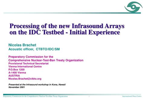 Ppt Processing Of The New Infrasound Arrays On The Idc Testbed Initial Experience Powerpoint