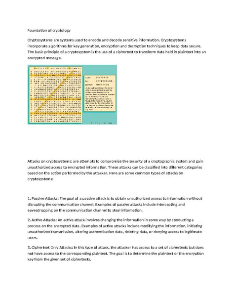Attacks On Cryp Wps Office Foundation Of Cryptology Cryptosystems Are