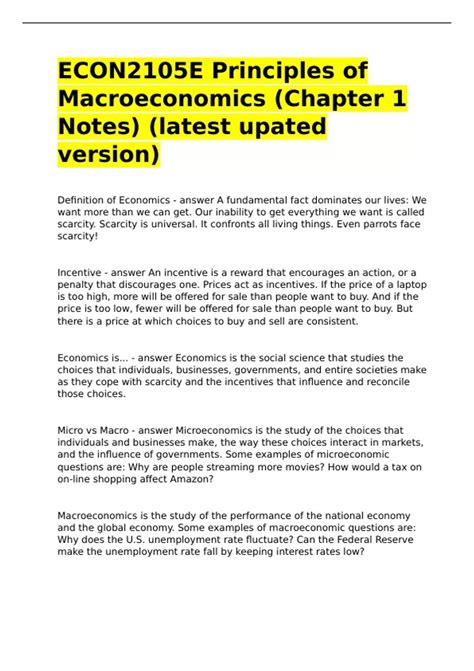 Econ2105 Principles Of Macroeconomics Test 4 Practice 34 Questions And Answers Econ 2105