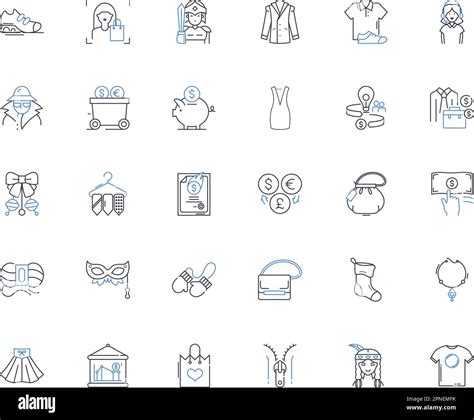 Garment Creation Line Icons Collection Sewing Tailoring Patternmaking Embroidery Knitting