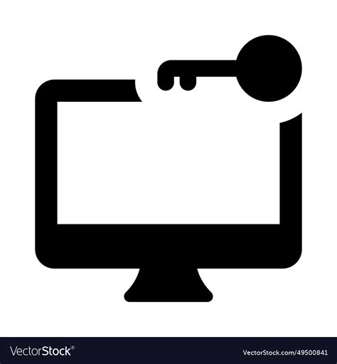 Security Or Encryption Feature In Desktop Vector Image