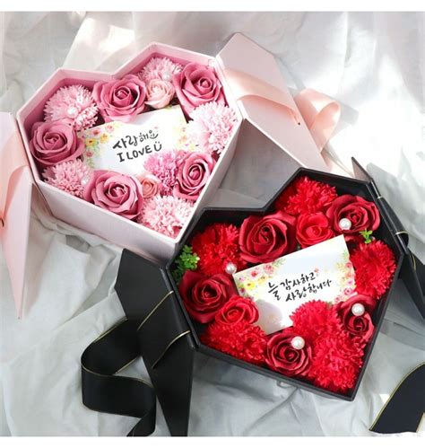카네이션 하트 플라워 반전 꽃 어버이날 2종 인기 신상입고 스승의날 용돈박스 비누꽃 티몬