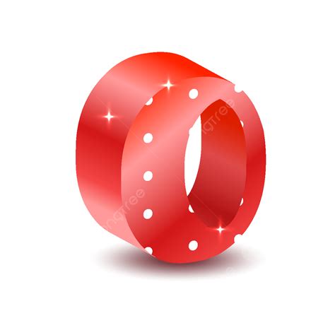 Zero Numbers Vector Art Png Red 3d Number Zero Zero Volume Polka