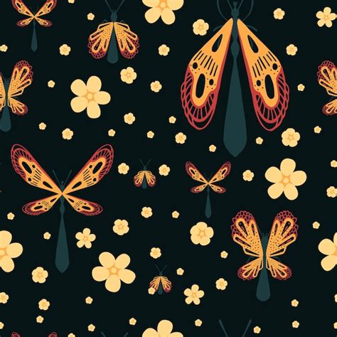 Premium Vector Seamless Pattern Of Cartoon Simple Beetle Collection