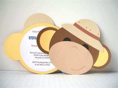 Monkey Around Invitation Safari Hat Pack Of Etsy In Safari Party Safari Invitations