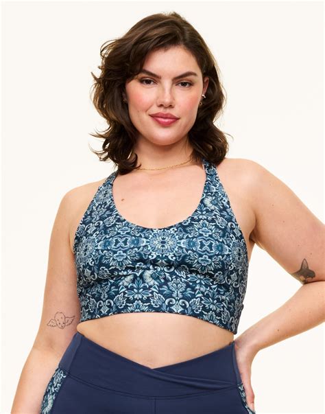 Lotus Crossover Bra Geo Blue Plus Medium Support Lotus Sports Bra