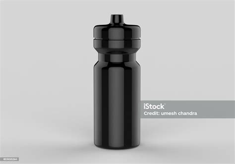 스포츠 물 Sipper 흰색 빈 플라스틱 병을 모의 회색 배경에 절연 물 및 템플릿 디자인에 대 한 흰색 빈 병 3d 렌더링