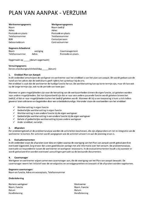 Voorbeeld Beknopt Plan Van Aanpak Doc