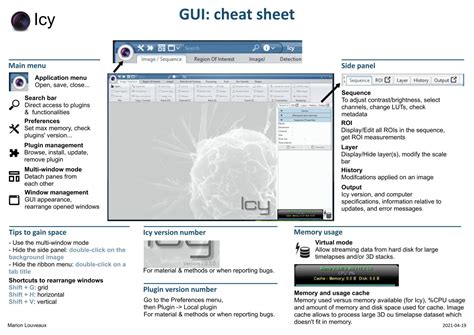 icy cheat sheets icy open source image processing software
