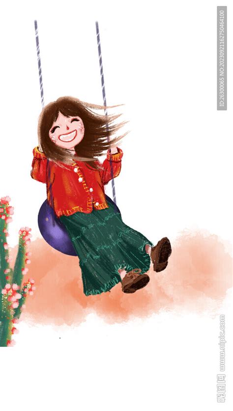 荡秋千设计图动漫人物动漫动画设计图库昵图网