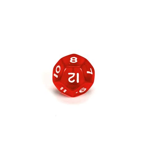 Gem D12 Poly Dice Red Em4miniatures