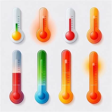 Temperature Vector Set White Background Isolated A High Quality Premium AI Generated Vector