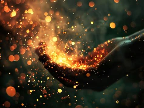 Premium Photo A Person Holding A Glowing Torch With The Background Of