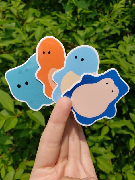 Cute Minimalistic Pokemini Starters Sticker Decal Kanto First Gen Stickers T Etsy