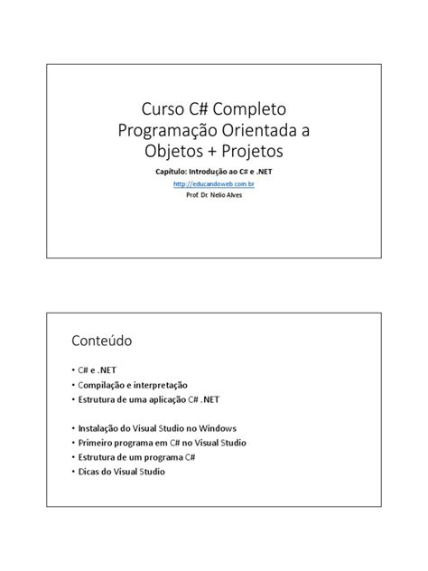 Introdução Ao C Pdf C Sharp Linguagem De Programação Microsoft