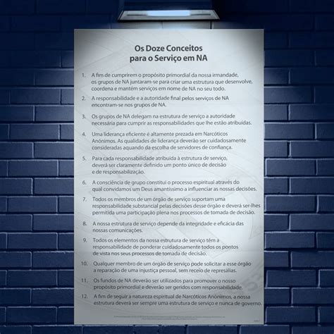 Cartaz As Doze Tradições De Narcóticos Anónimos Literatura