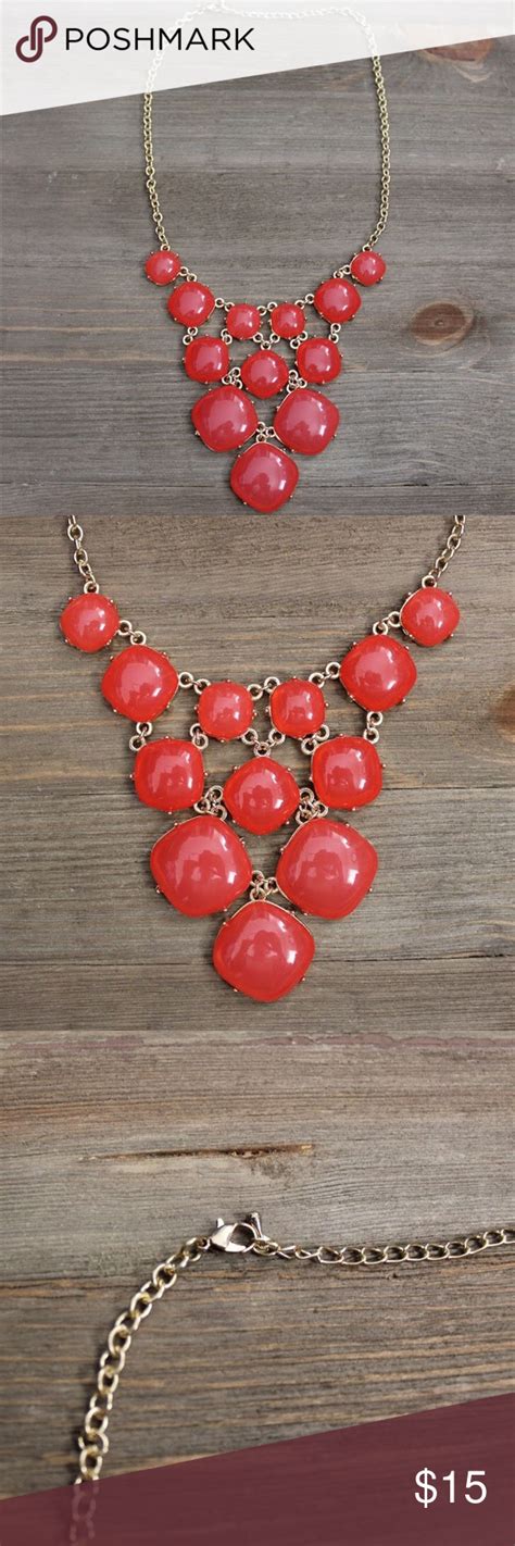 NWOT Coral Statement Necklace Never Worn And In Excellent Condition Gorgeous Coral And Gold
