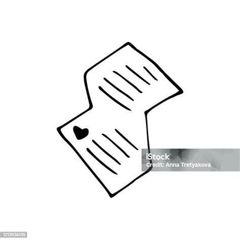 Lettre Damour Mignonne De Griffonnage Enveloppe Avec Des Icônes De